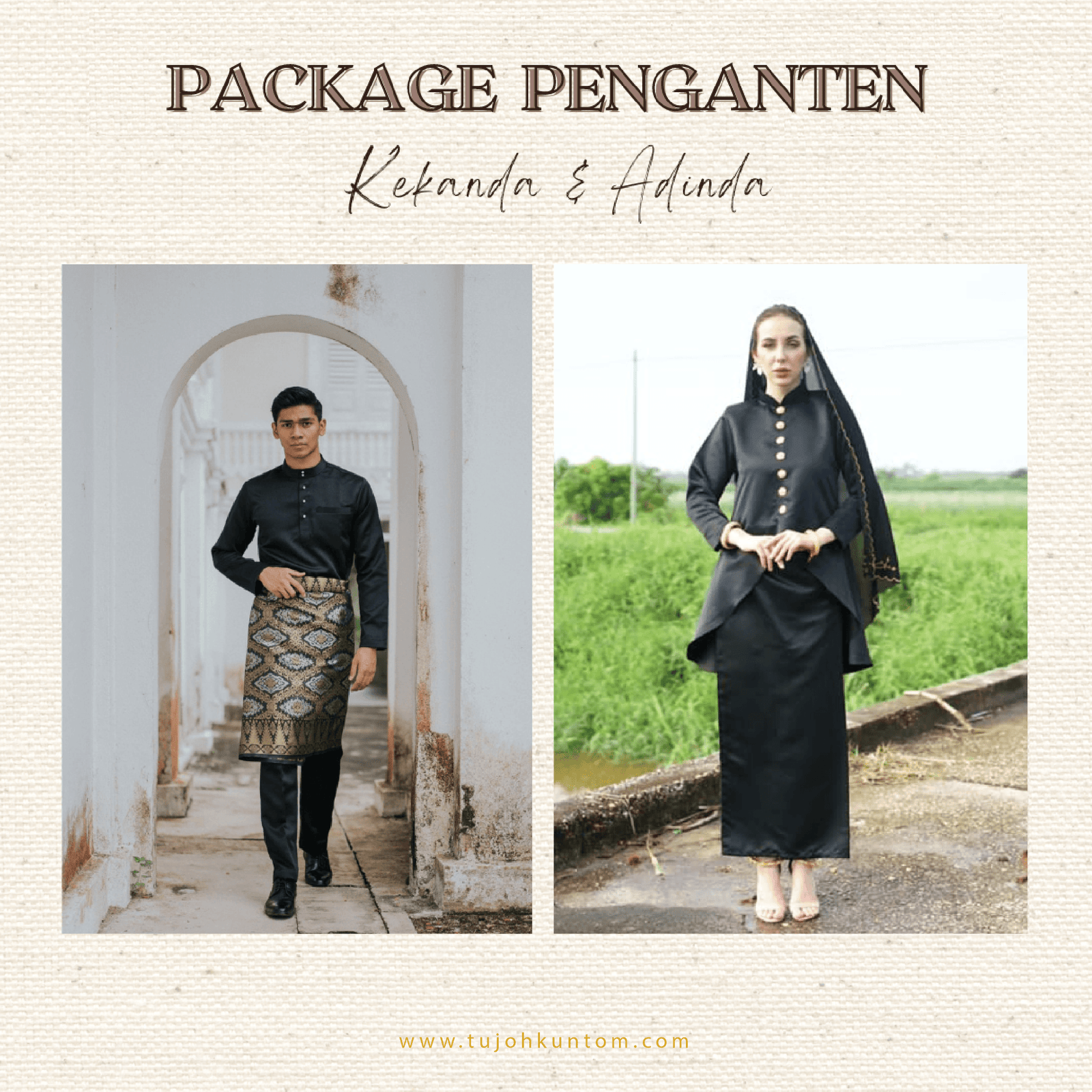 Benang Bidasari Black & Arjuna Cekak Musang Black - Tujoh Kuntom